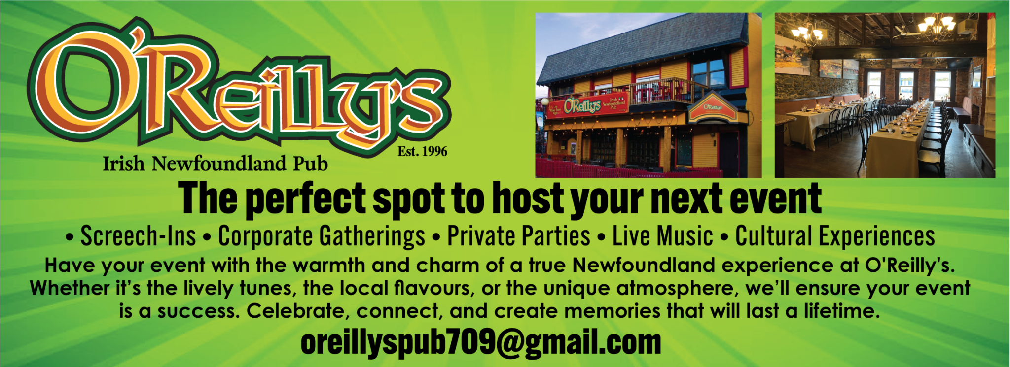 O'Reilly's Irish Newfoundland Pub – Voted Canada's Favourite Bar